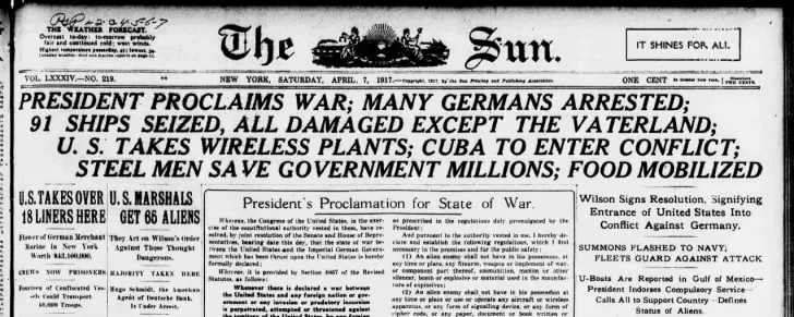 100 Jahre Erster Weltkrieg: Die USA erklären Deutschland den Krieg 12535_4