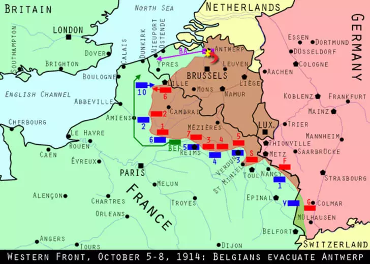 WWI يۈز يىللىقى: ئانتۋېرپنىڭ يىقىلىشى 16120_1