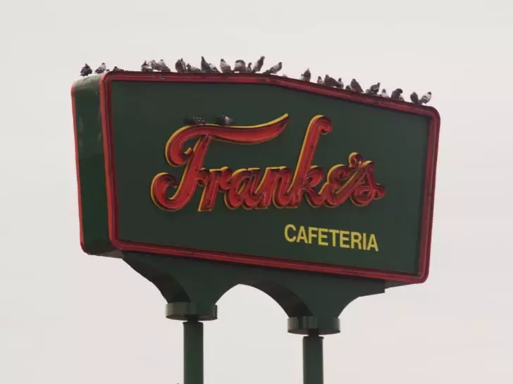 Semnul pentru Franke's Cafeteria din Little Rock, Arkansas.