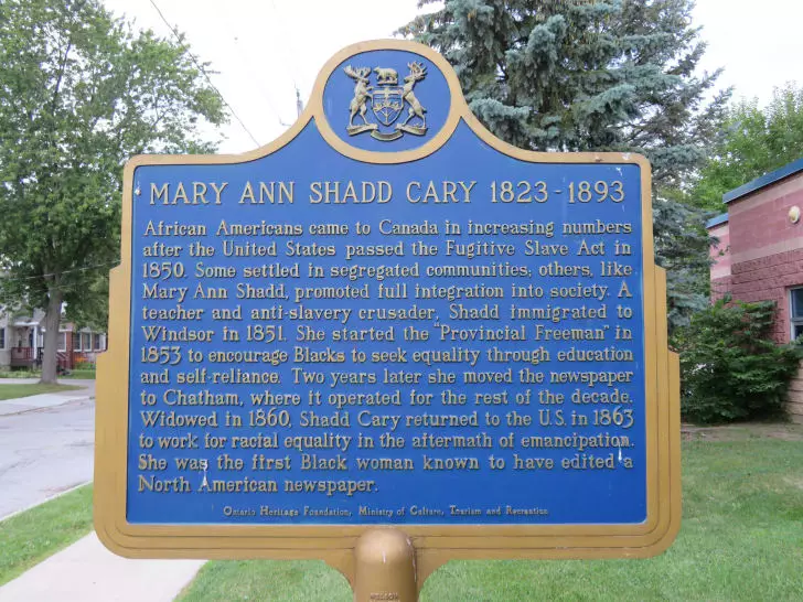 Znamenie spomienky na Mary Ann Shadd Cary