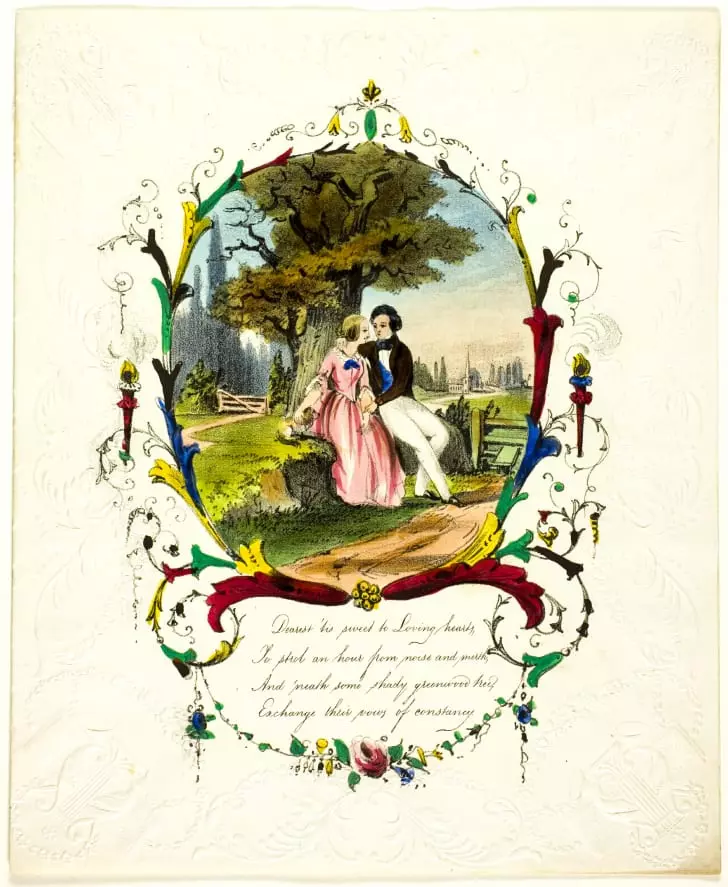 Dearest 'Tis Sweet to Loving Hearts (valentine), 1840/60