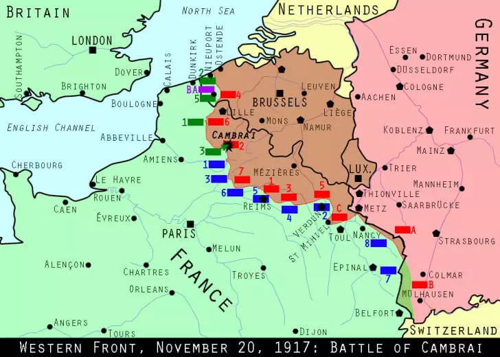 Az első világháború századik évfordulója: Meglepetés támadás Cambrai ellen 9147_1